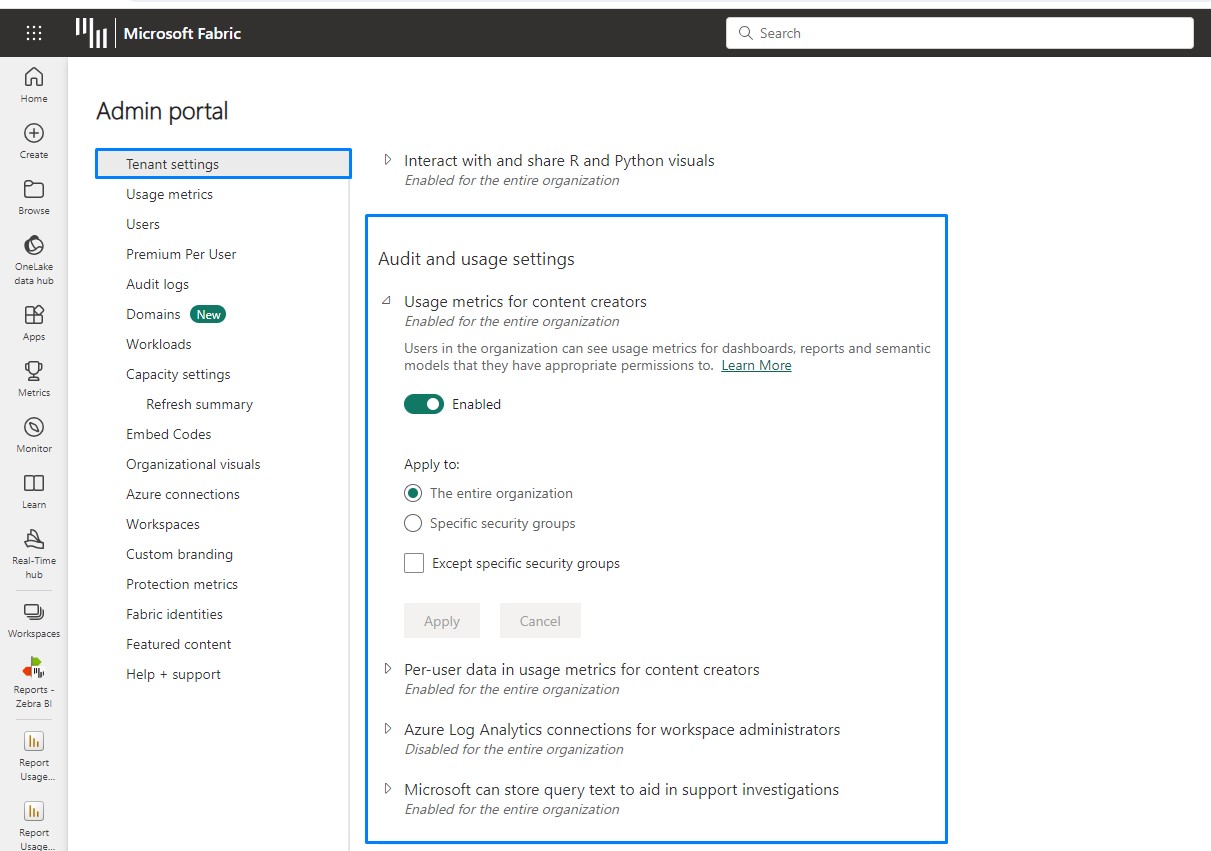 How to monitor usage with Usage Metrics Report in Power BI | Zebra BI Knowledge Base