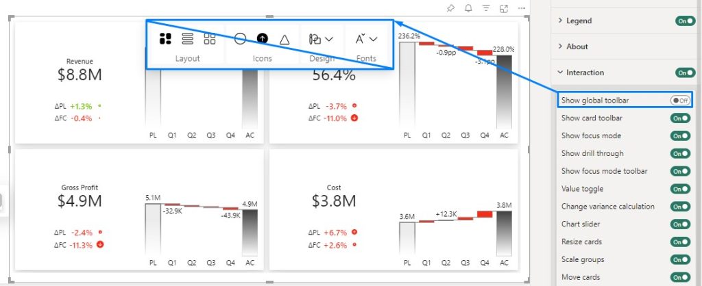 Interaction settings | Zebra BI Knowledge Base