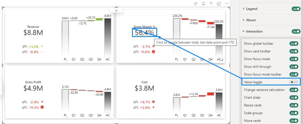 Interaction settings | Zebra BI Knowledge Base