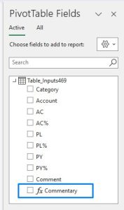Add comments to Pivot tables | Zebra BI Knowledge Base